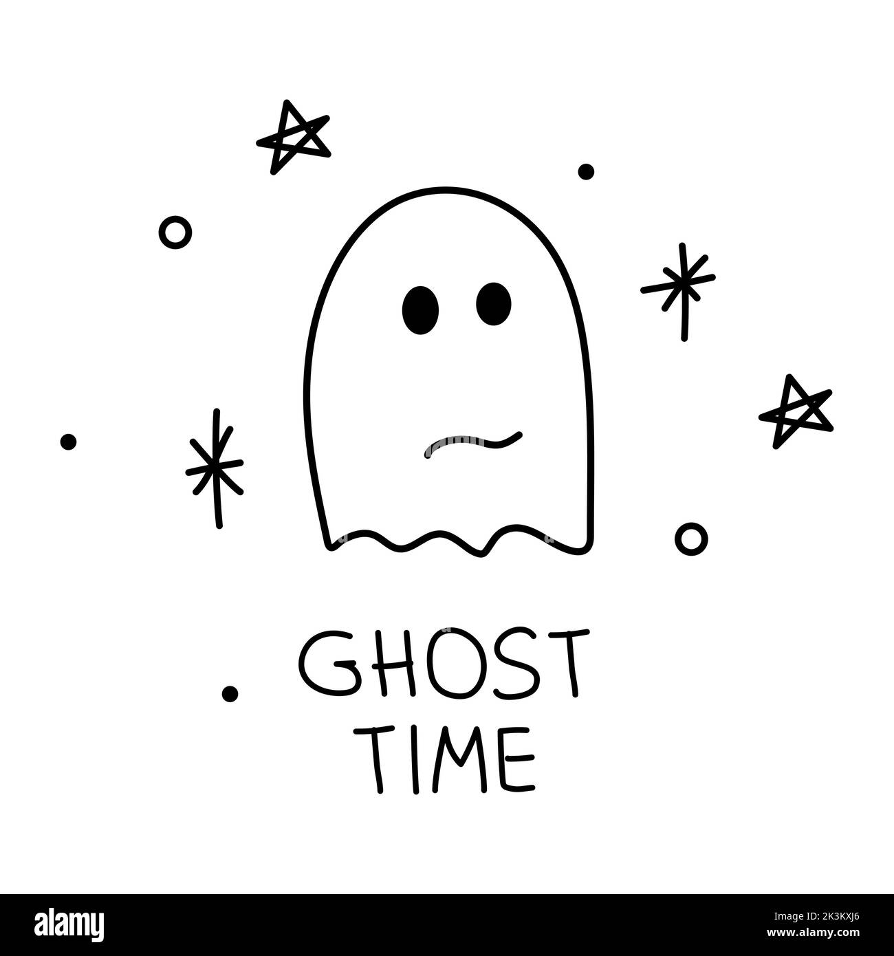 HALLOWEEN character ghost with phrase GHOST TIME for Spooky Season on ...