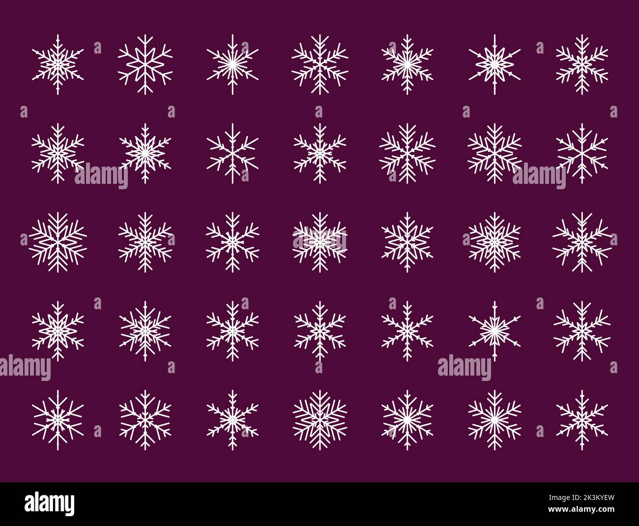 Vector set of different snowflakes. Vector illustration Stock Vector ...