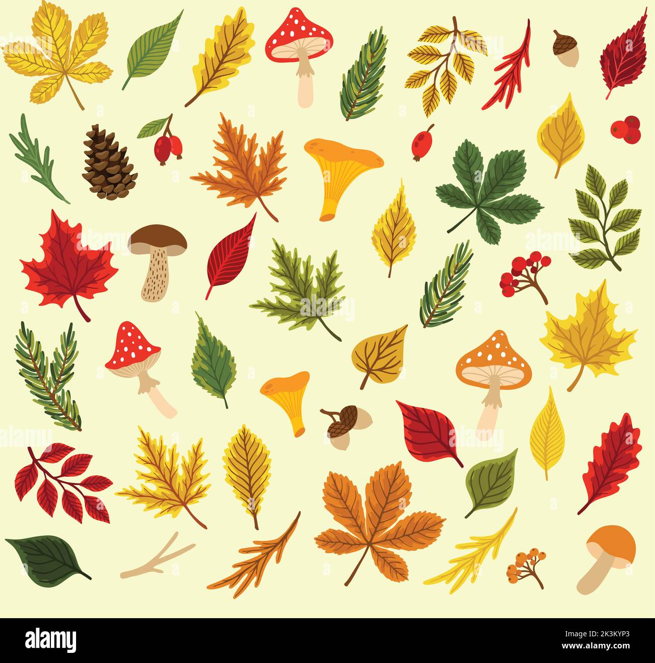 Collection of autumn attributes, autumn elements. Vector illustration ... Collection of autumn attributes, autumn elements. Vector illustration ...