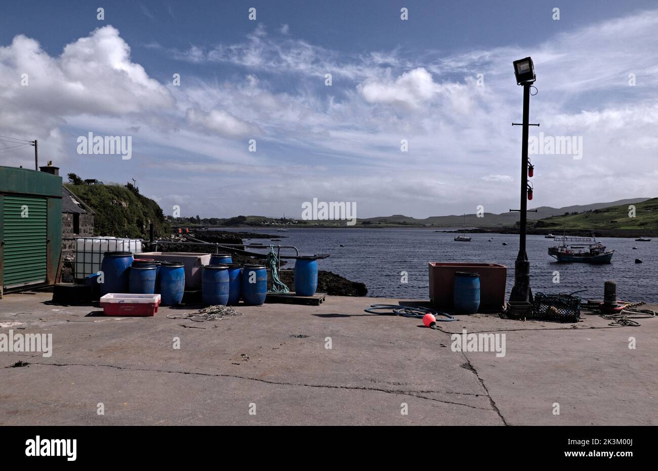 View south from the pier near Dunvegan House, Isle of Skye, Scotland ...