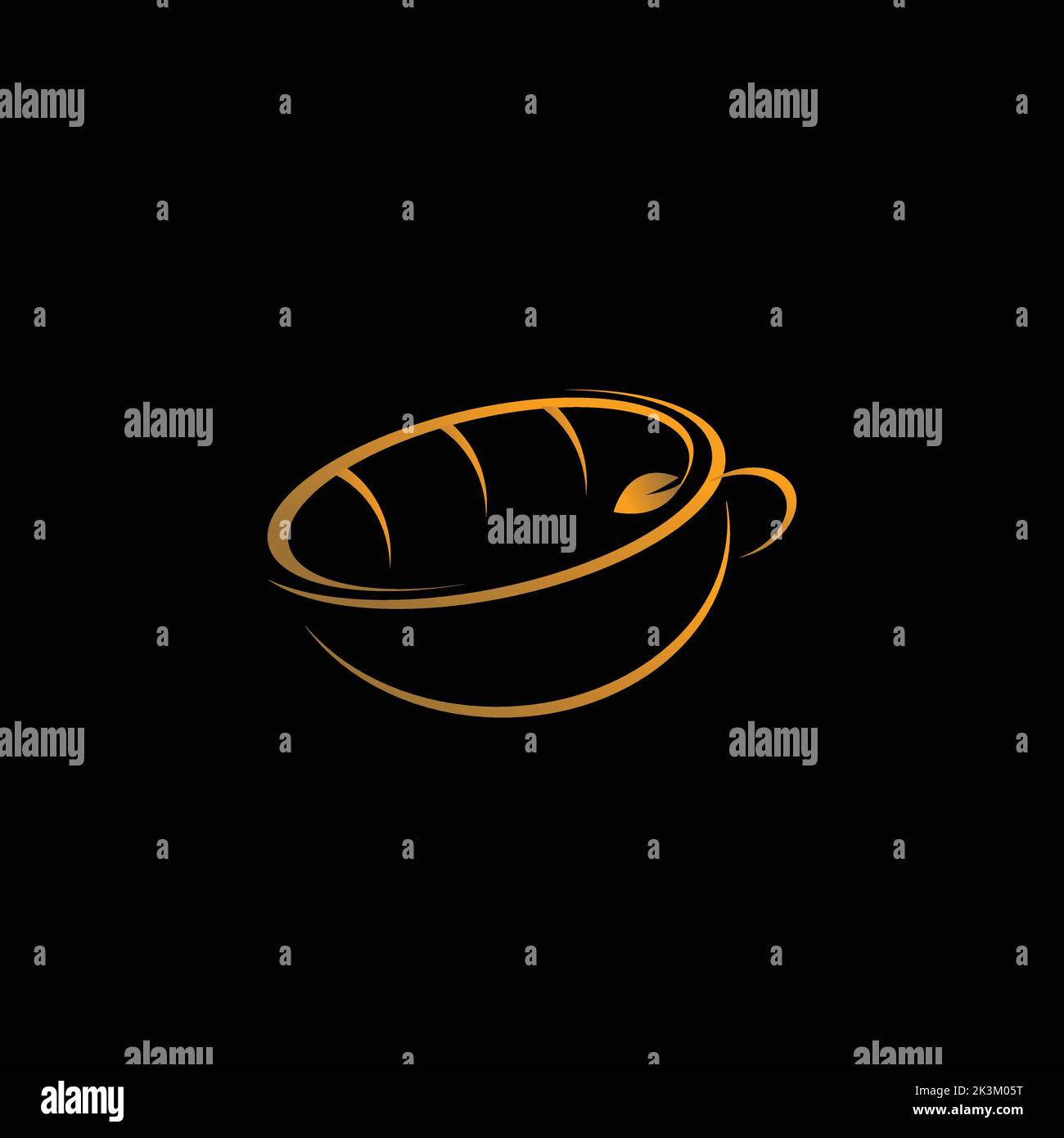 A simple and creative orange coffee cup logo design for a cafe Stock ...