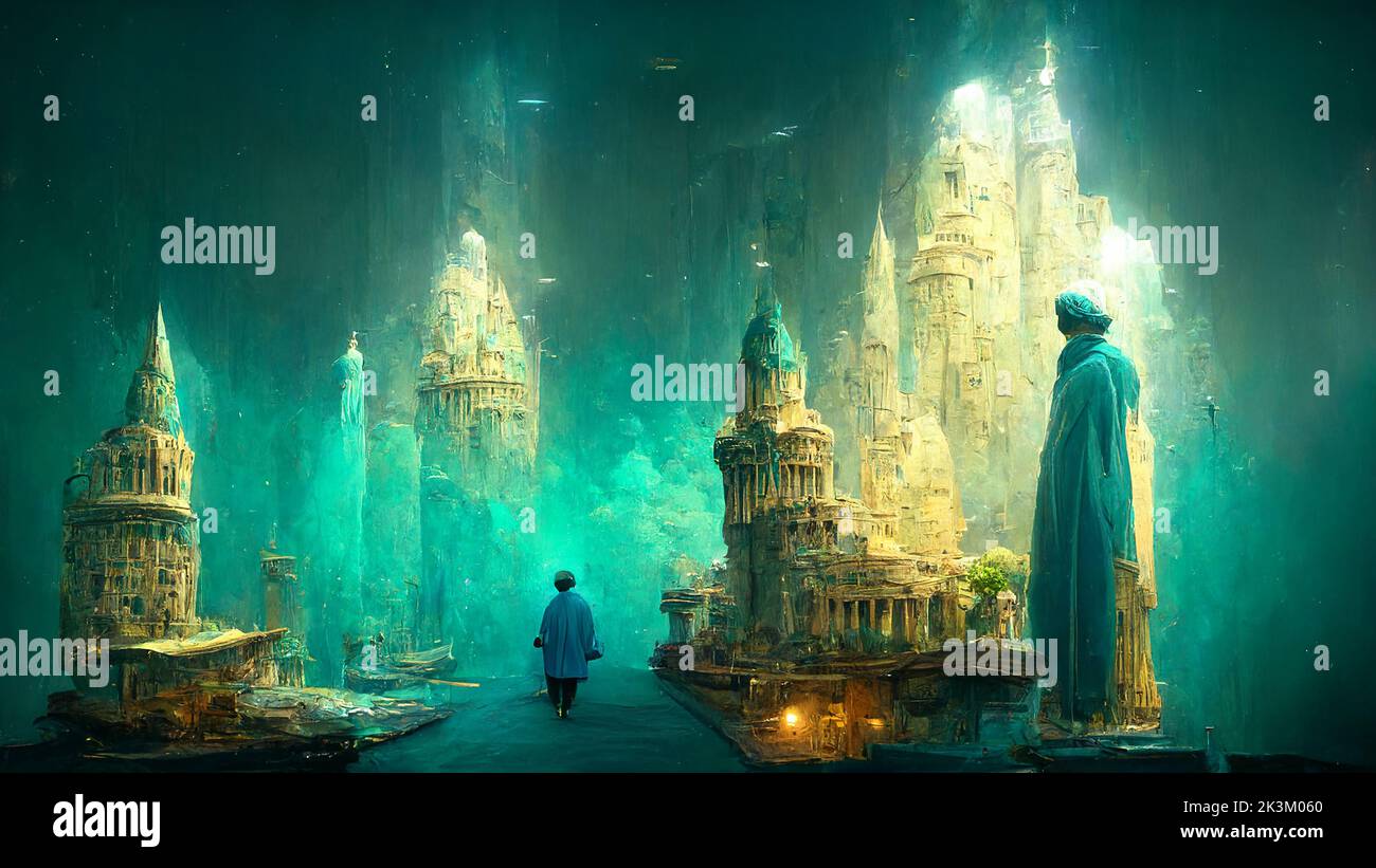 Atlantis lost city illustration hi-res stock photography and images - Alamy