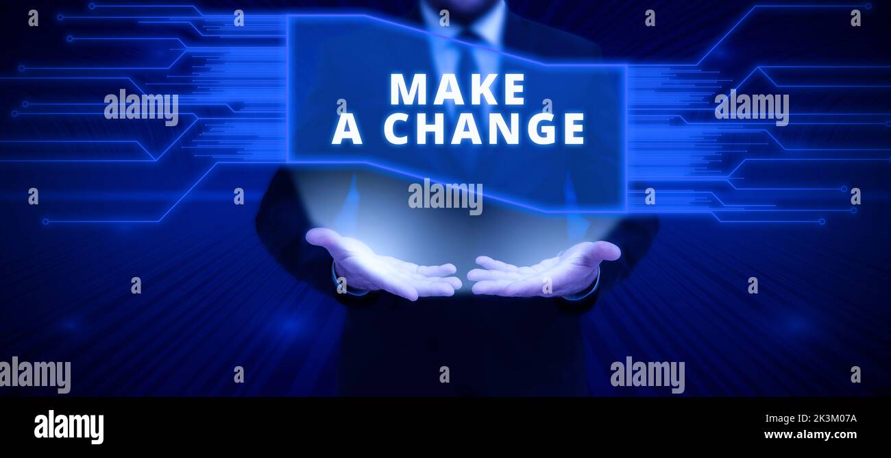 Writing displaying text Make A Change. Business overview Create a ...