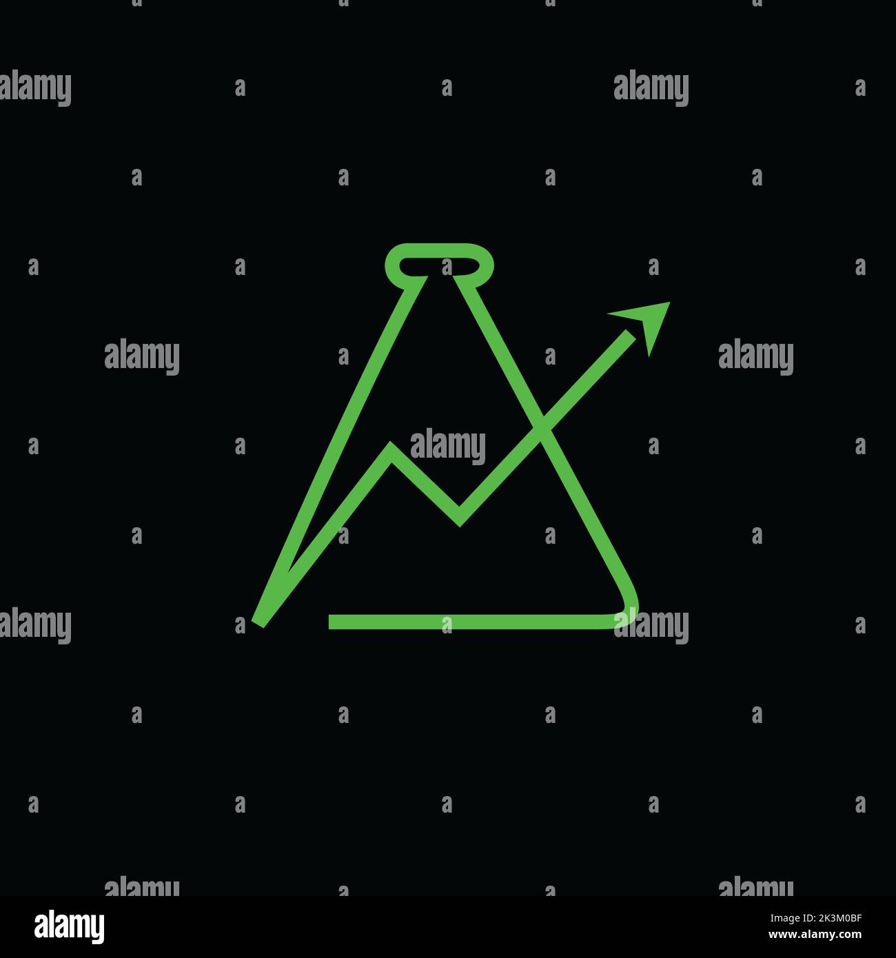 A simple and modern green laboratory logo design on black background ...