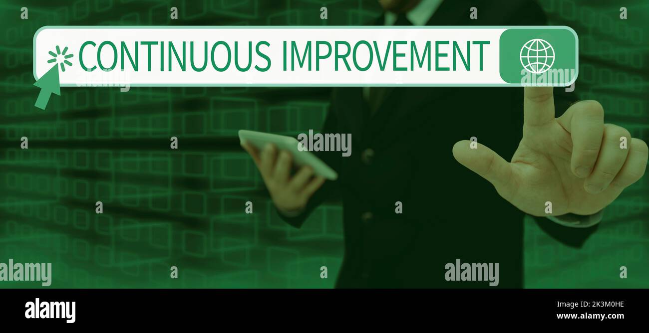 Inspiration showing sign Continuous Improvement. Business overview ...