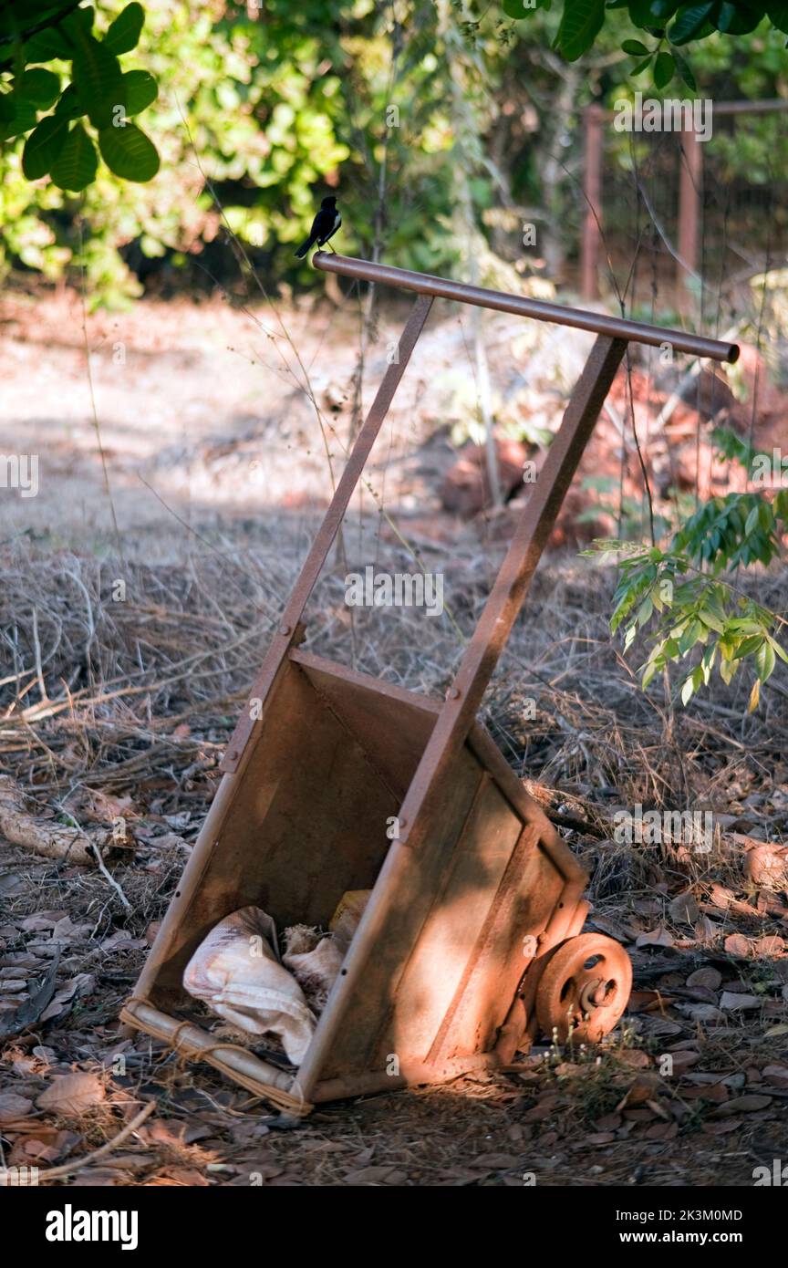 Handcart for farming use placed on land Stock Photo - Alamy