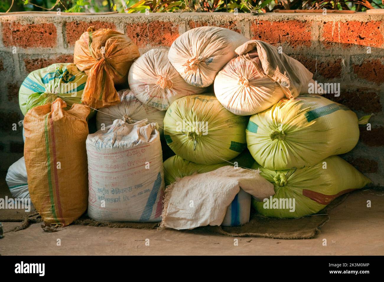 Storage of rice in a plastic bags Stock Photo - Alamy