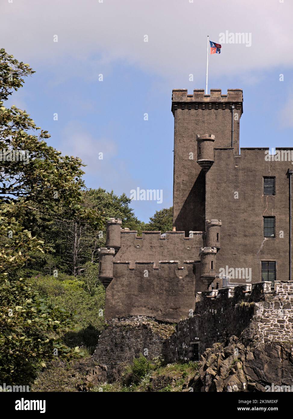 The castle from near the private pier at Dunvegan Castle, Isle of Skye ...