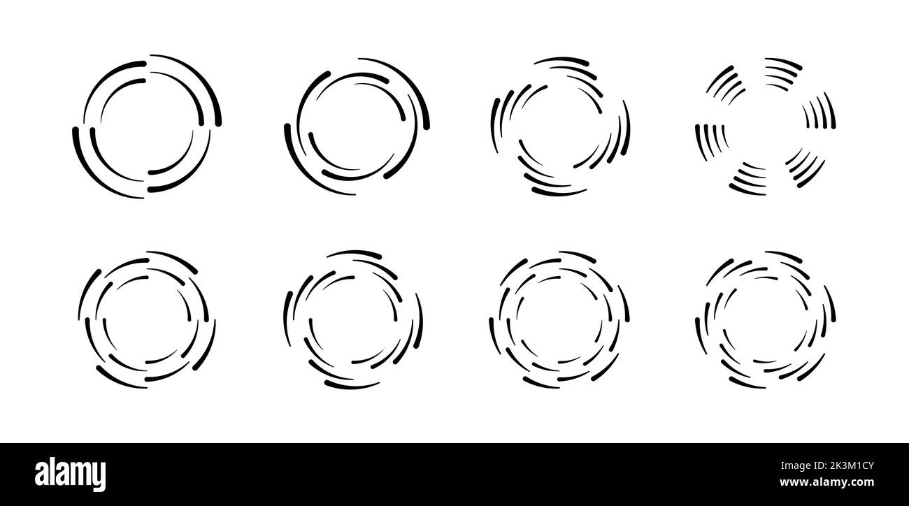 Circle speed lines for emblem, design and comic book. Abstract round ...
