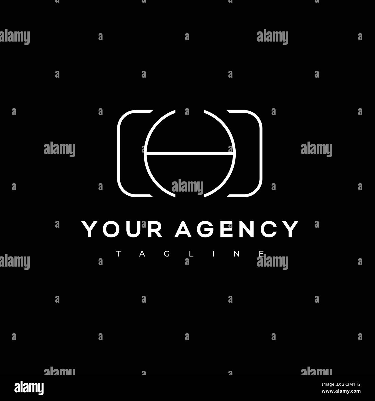 A vector of camera logo design in black background Stock Vector Image ...