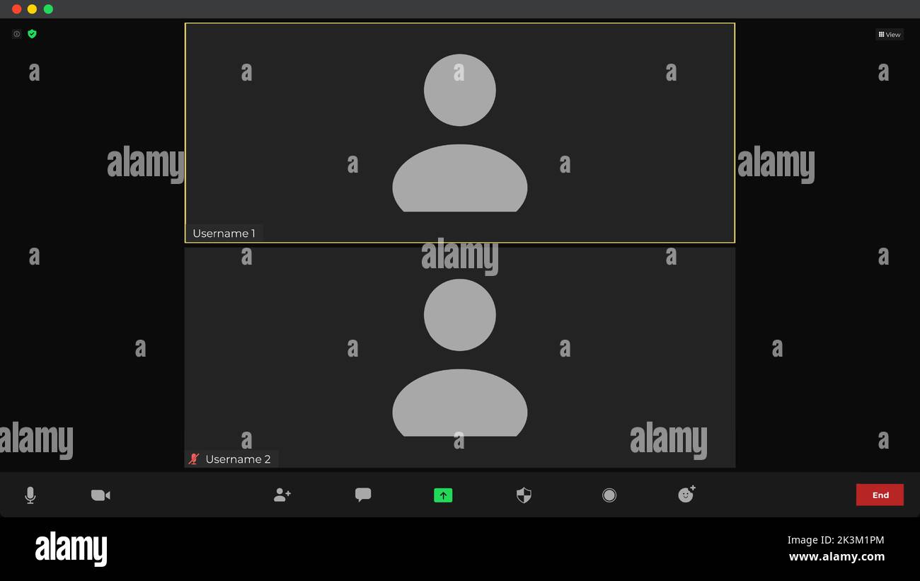 Video conferencing user interface. User web video call window. Video ...