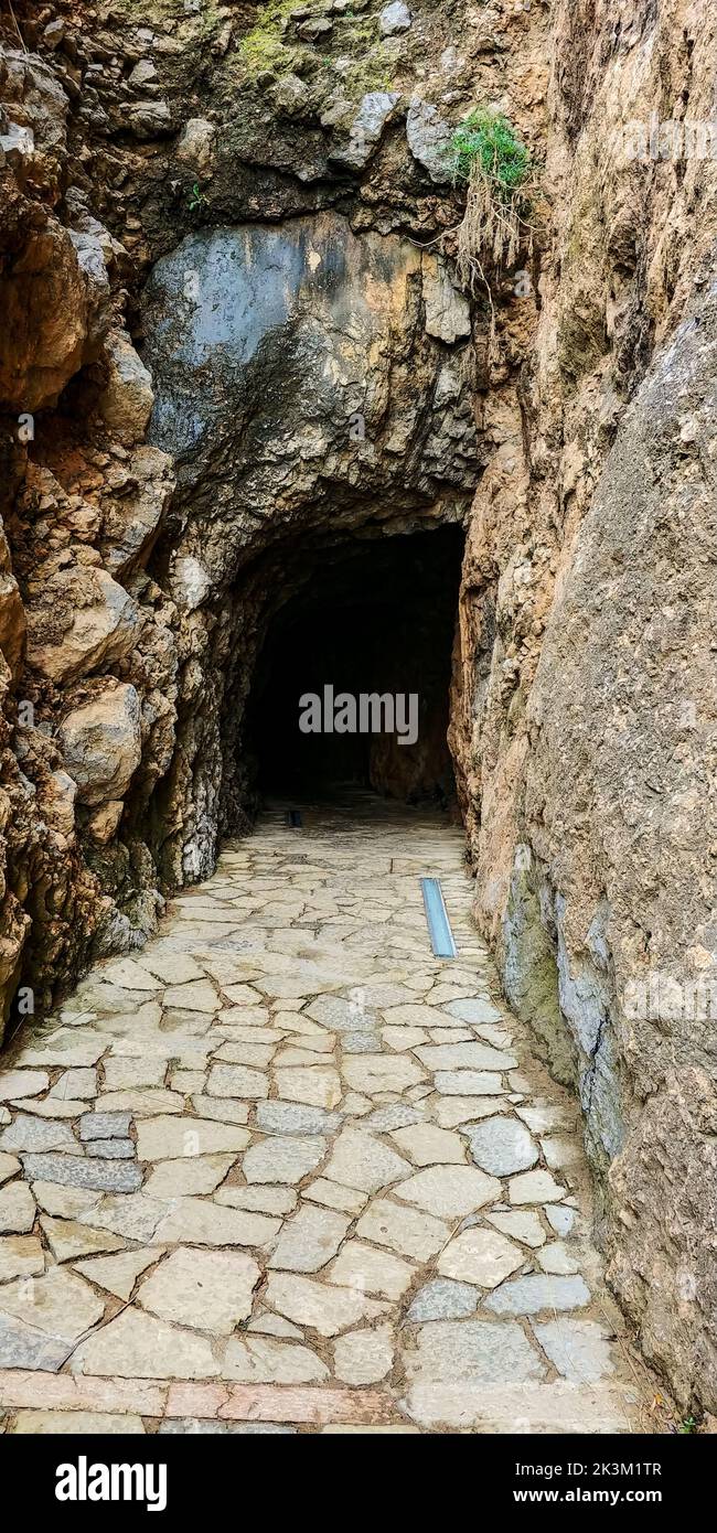 A tunnel road under a rock in Mallorca Stock Photo - Alamy