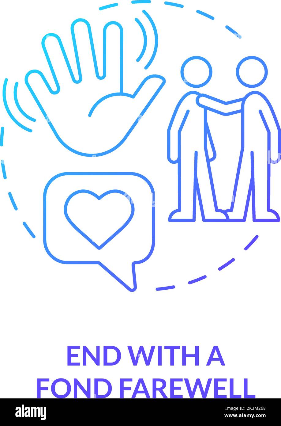 End with fond farewell blue gradient concept icon Stock Vector Image & Art - Alamy
