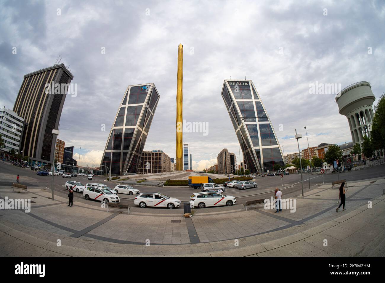 Madrid, Spain, September 2022. panoramic fisheye view of the Castillo ...