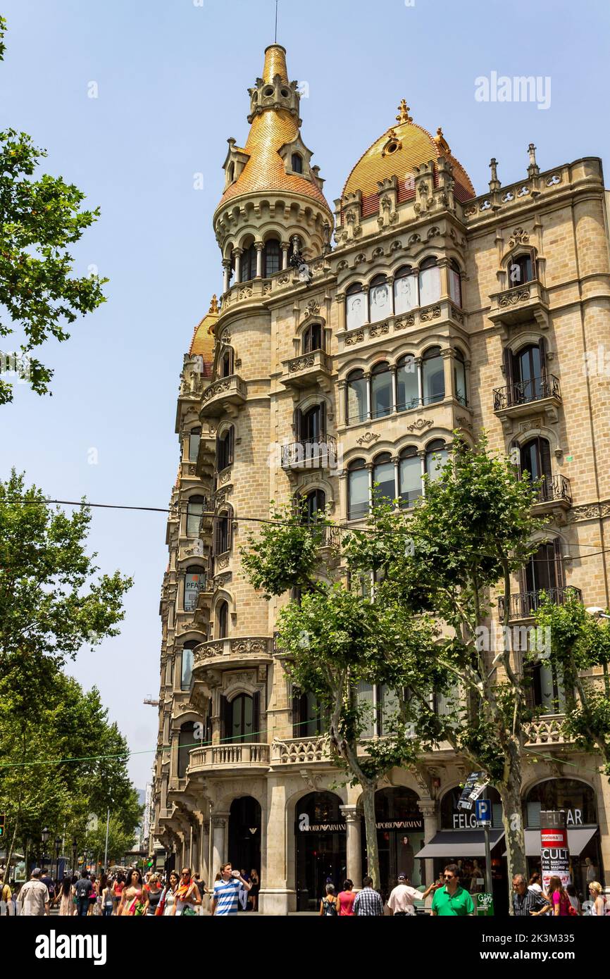 A vertical of Cases Rocamora in the Passeig de Gracia avenue in ...