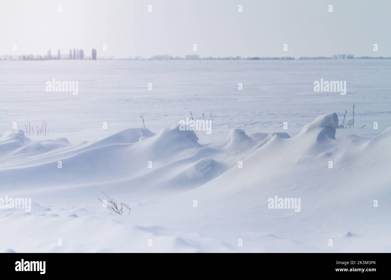 hills of white snow on a winter morning Stock Photo - Alamy