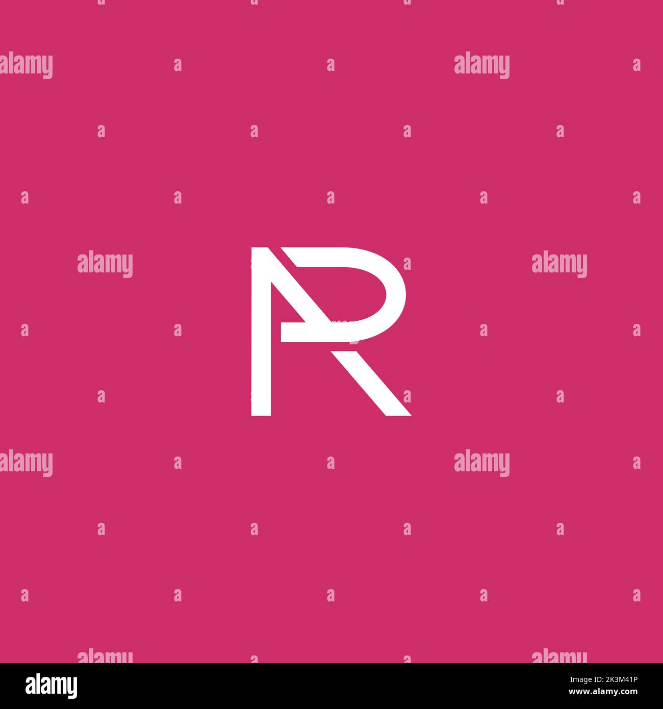 A simple modern logo design in bright pink with editable 'AR' lettering ...