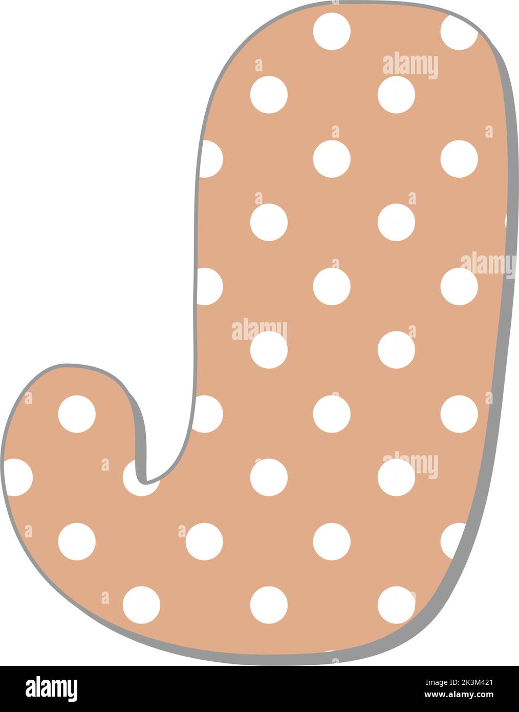 Polka dot letter.Pastel boho polka dots font. Hand drawn letter design ...