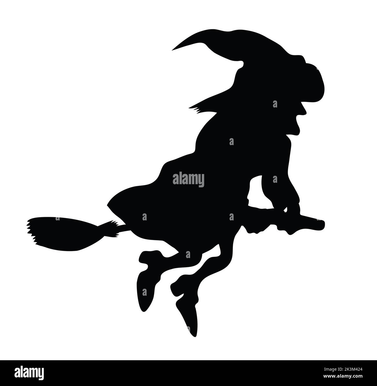 Witch silhouette vector illustration isolated on white background ...