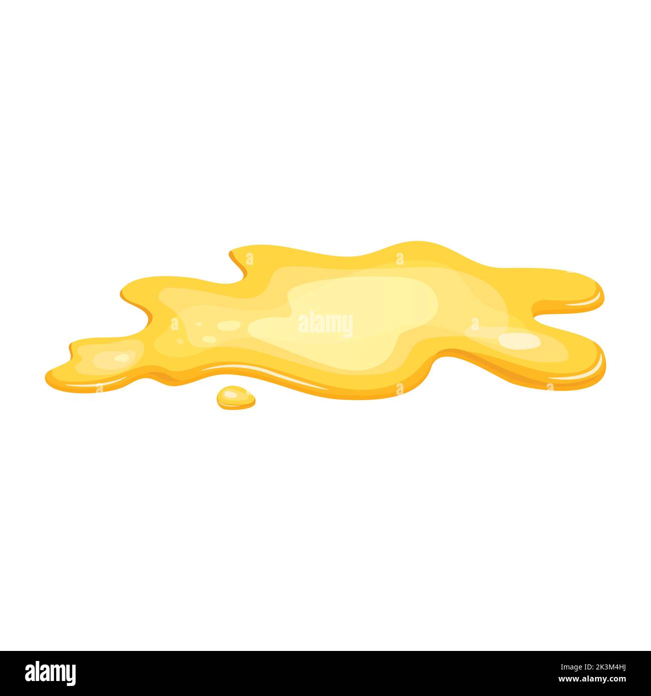 Puddle of yellow oil isolated. Honey, urine or gasoline gold liquid ...