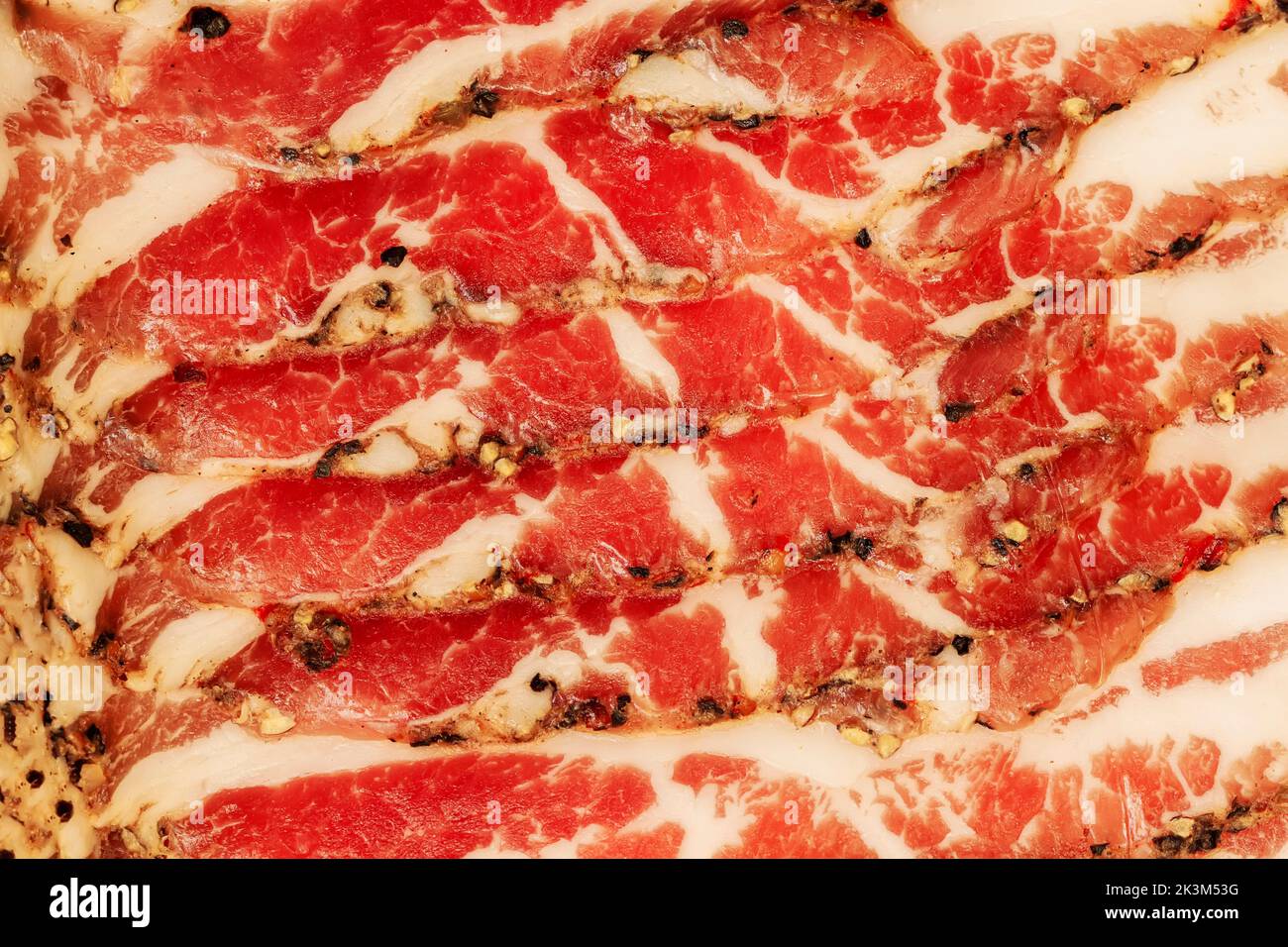Ham. Slices of ham close-up. Pork meat, background texture Stock Photo ...