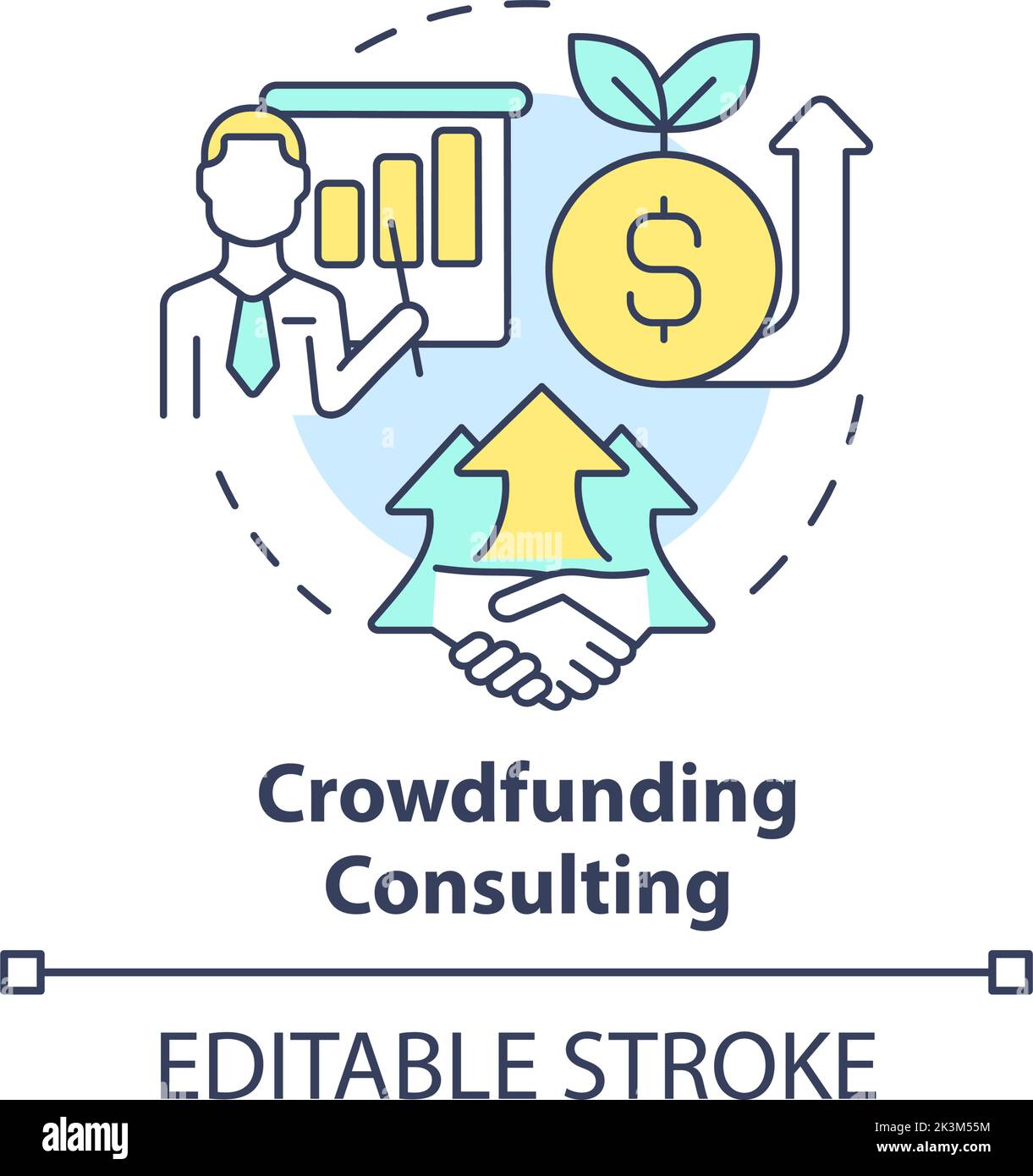 Crowdfunding consulting concept icon Stock Vector Image & Art - Alamy
