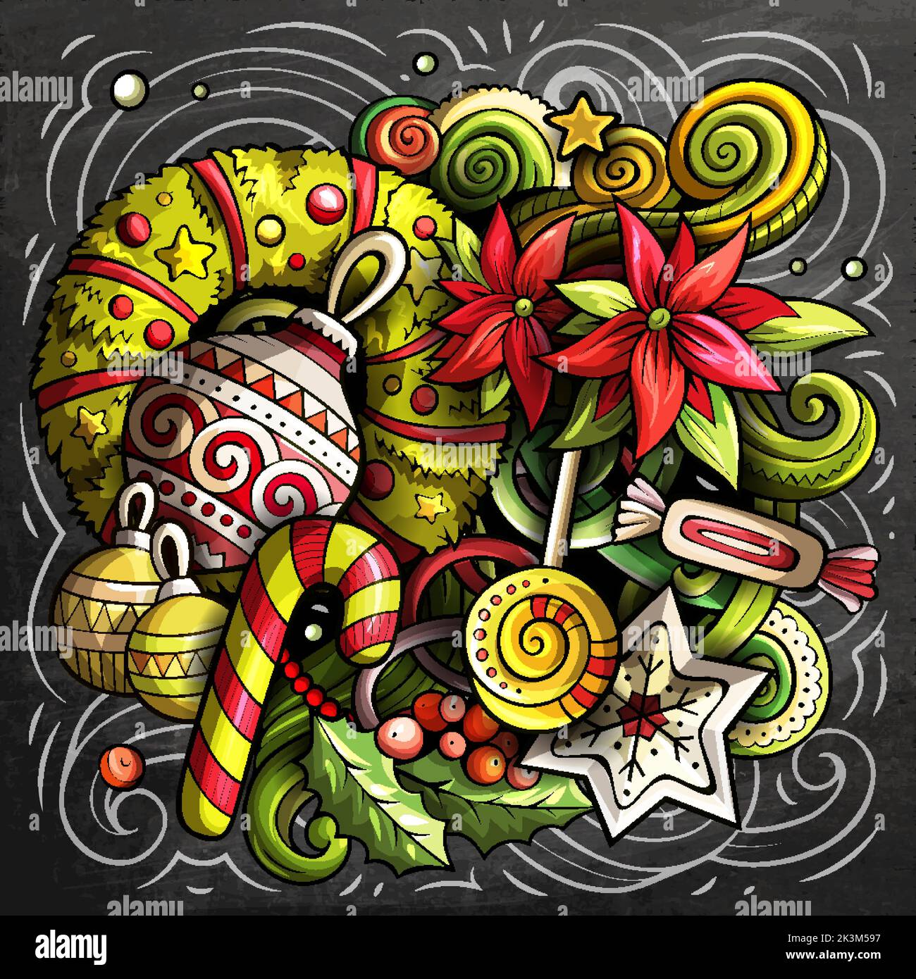 New Year cartoon vector doodle design Stock Vector Image & Art - Alamy