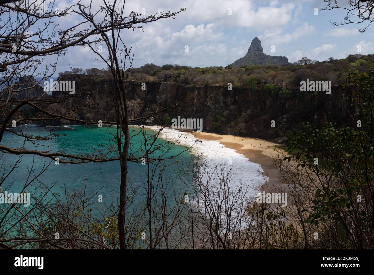 An aerial view of Praia do Sancho beach in Fernando de Noronha ...