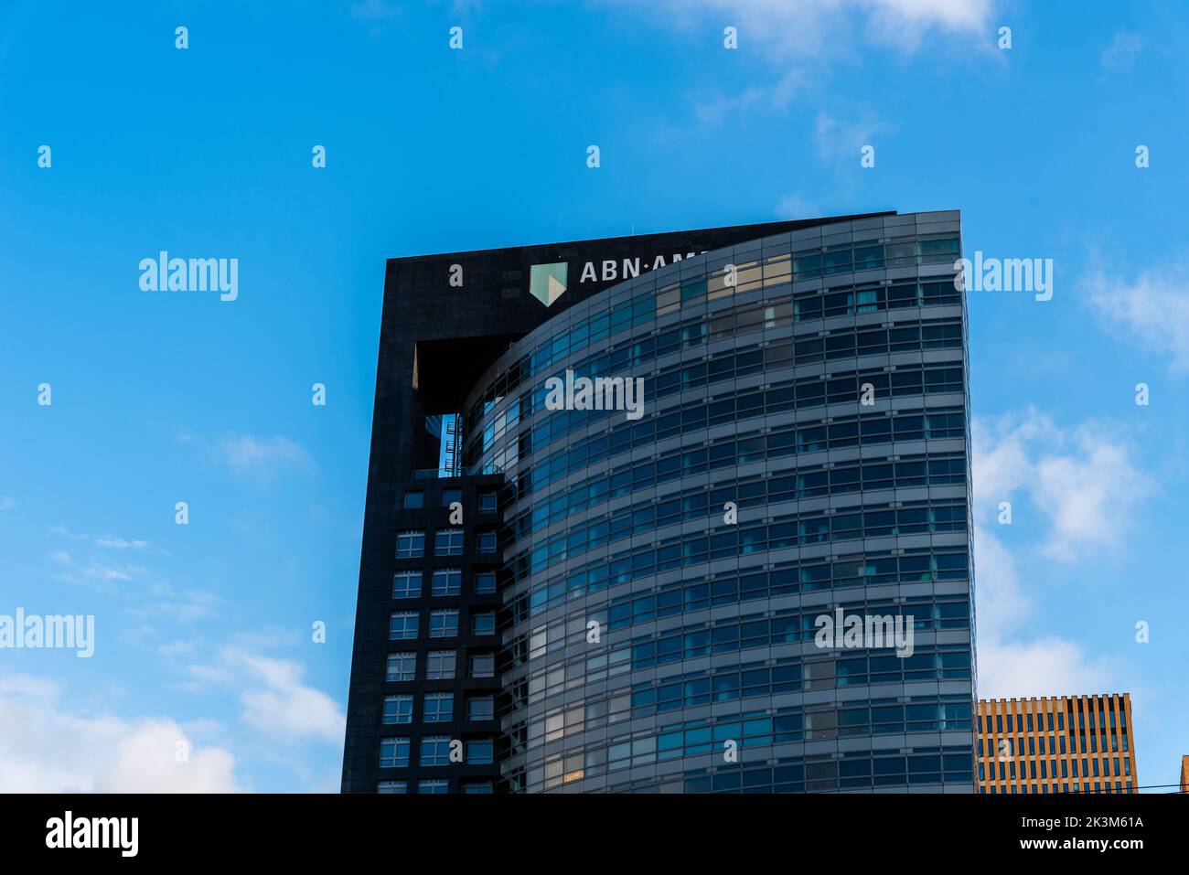 Amsterdam, Netherlands - May 7, 2022: ABN Amro Bank skyscraper against ...