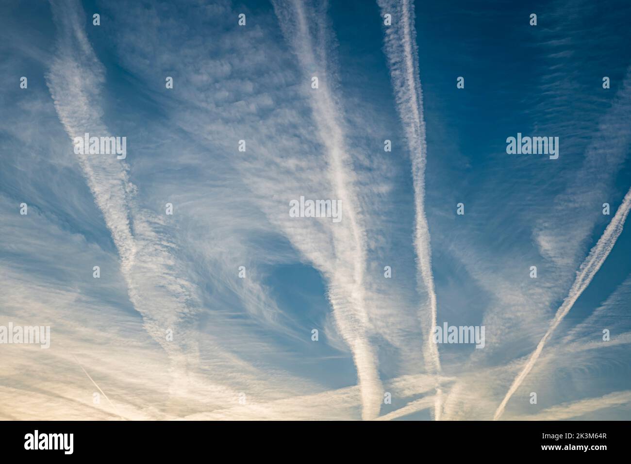 Airplane contrails in clear hi-res stock photography and images - Alamy