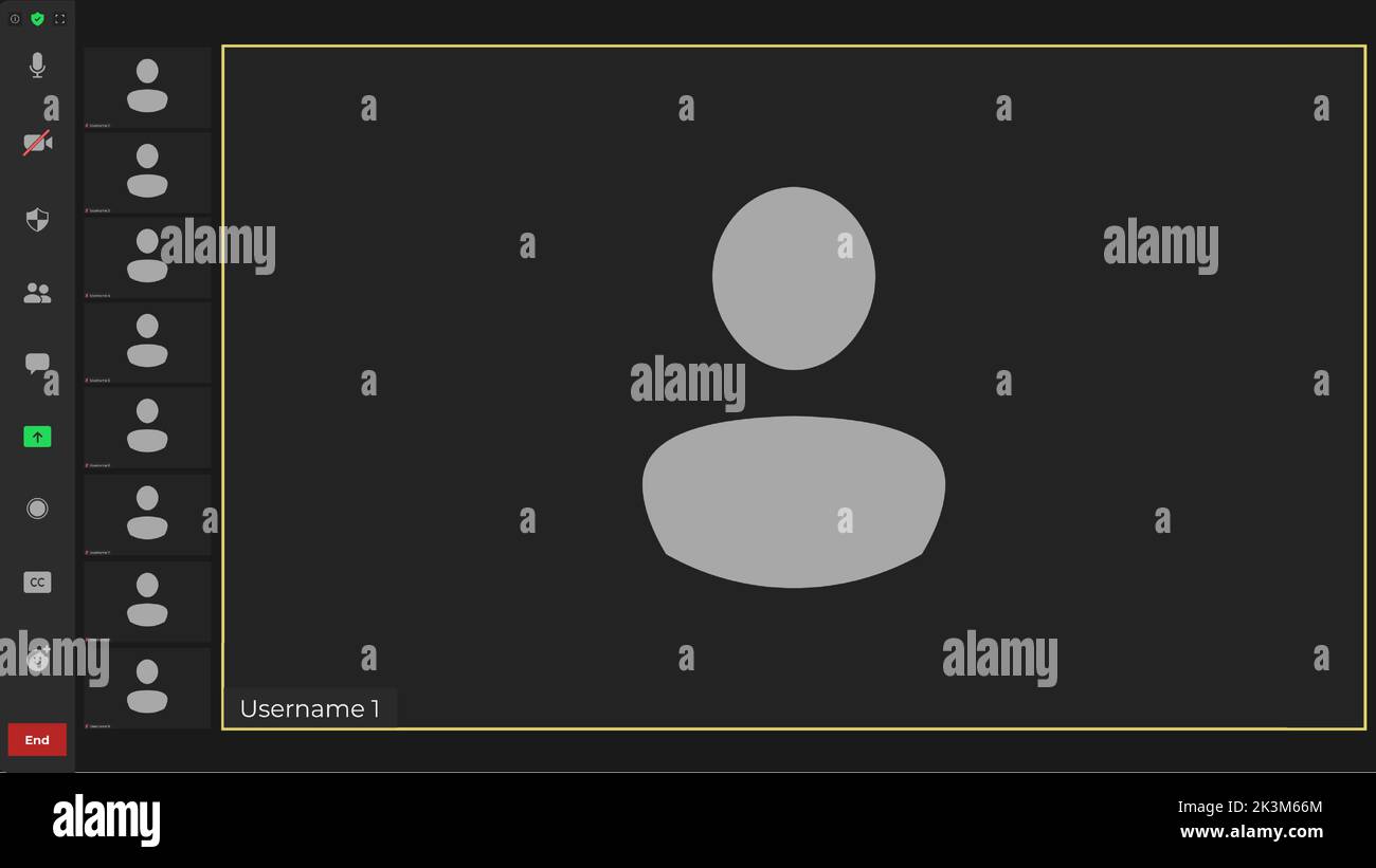 Video chat user interface. Video calls window overlay. Video ...