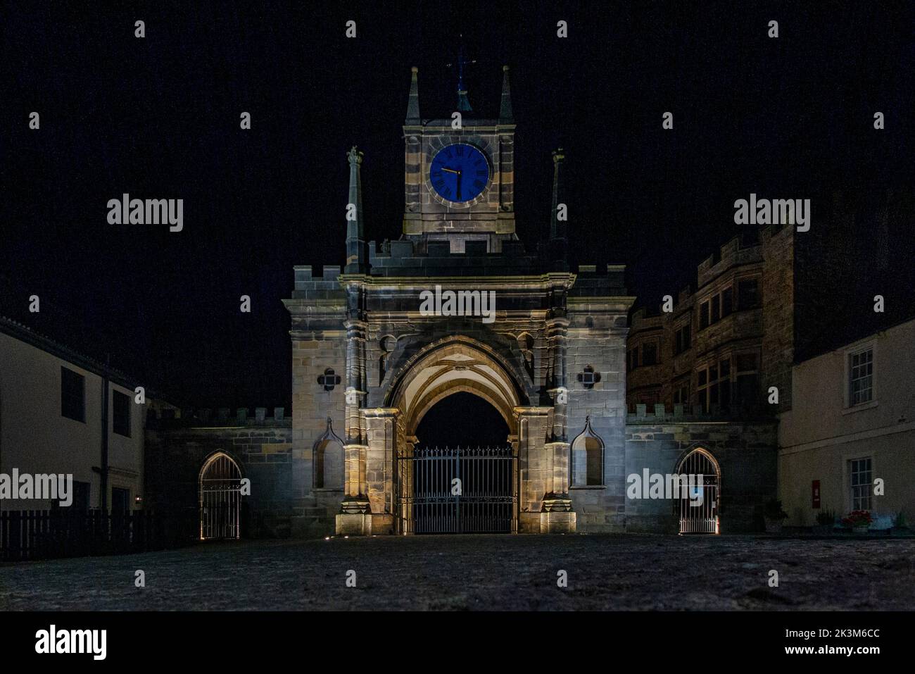 A view of Robinson's arch that leads into Auckland castle in the town ...
