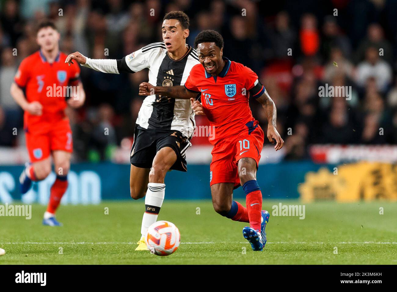 London, UK. 26th Sep, 2022. Jamal Musiala of Germany and Raheem ...