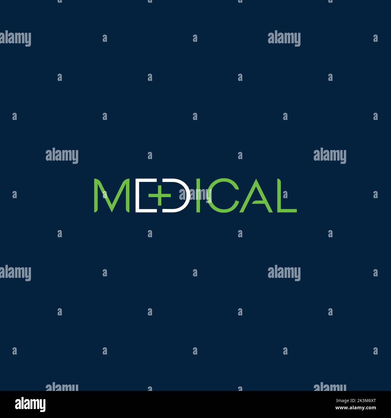 A vector illustration of a Medical company logo name on the dark blue ...