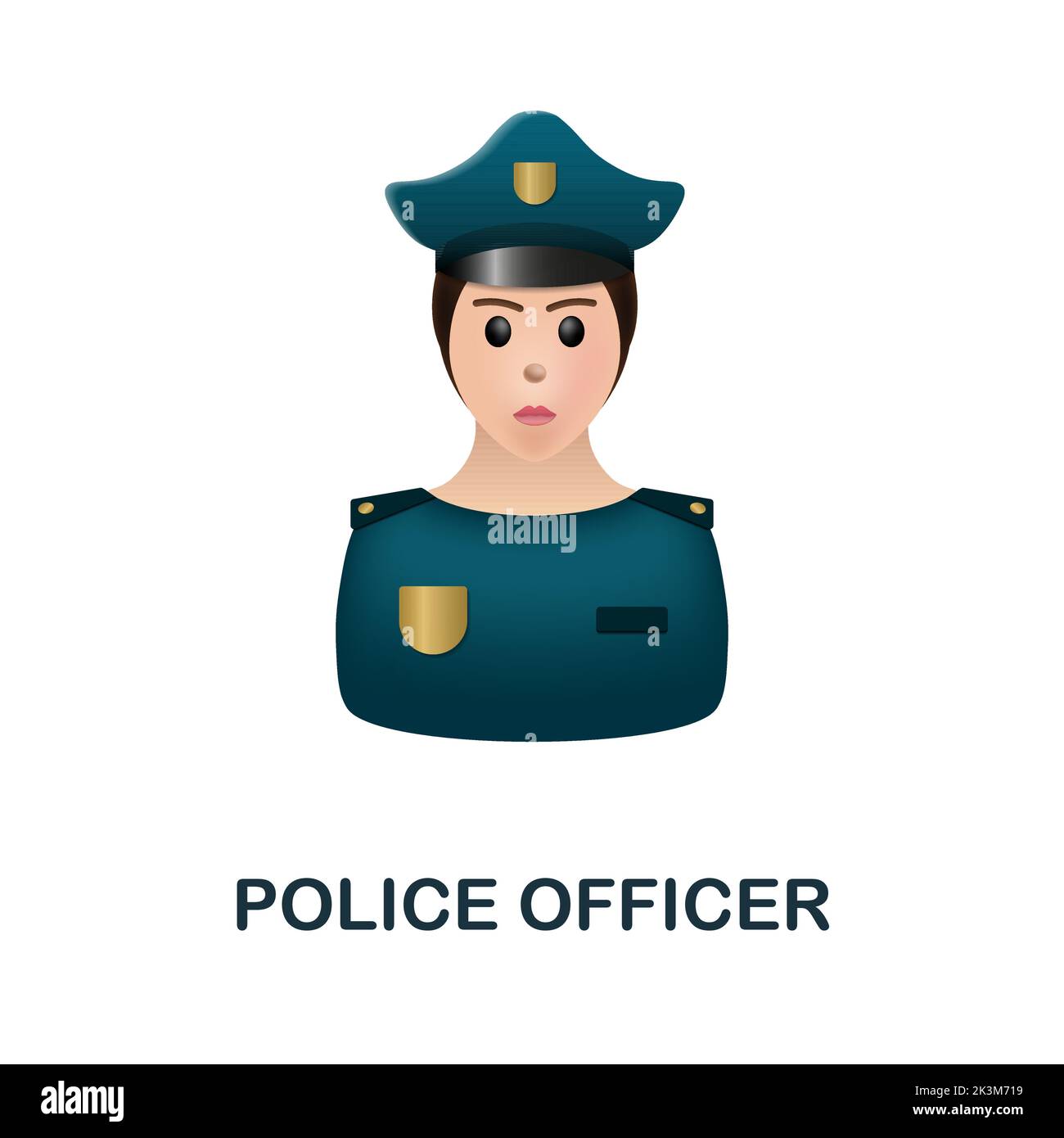 Police Officer icon. 3d illustration from crime collection. Creative ...