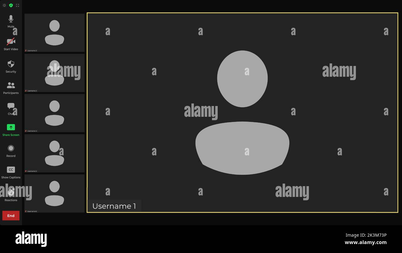 Template video conference user interface. Application for calls. Zoom ...