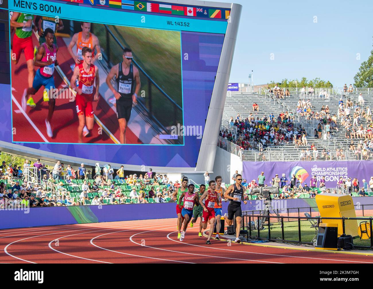 Brad Mathas of New Zealand competing in the 800m heats at the World ...