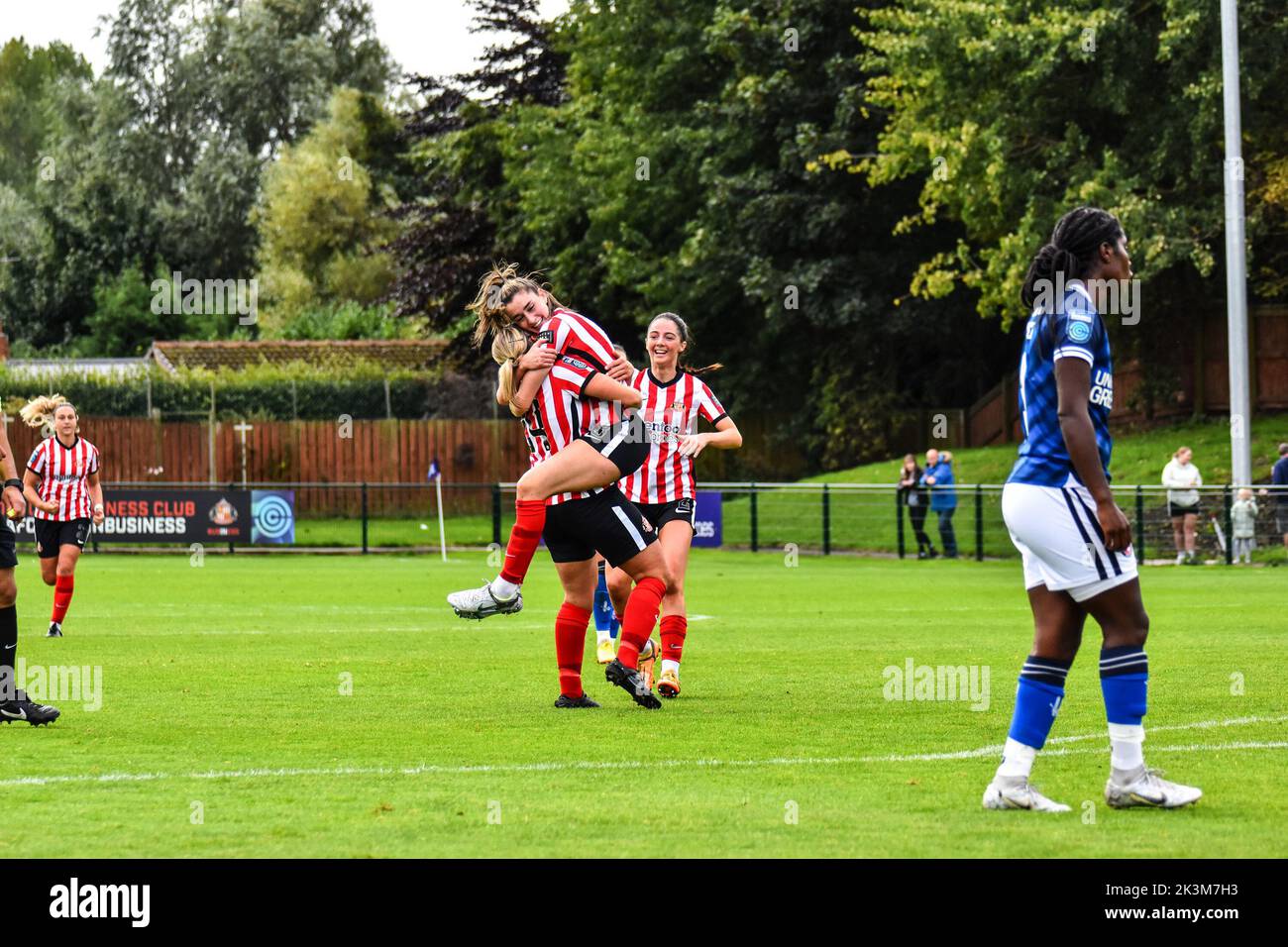 Sunderland AFC forward Emily Scarr celebrates scoring the opening goal ...