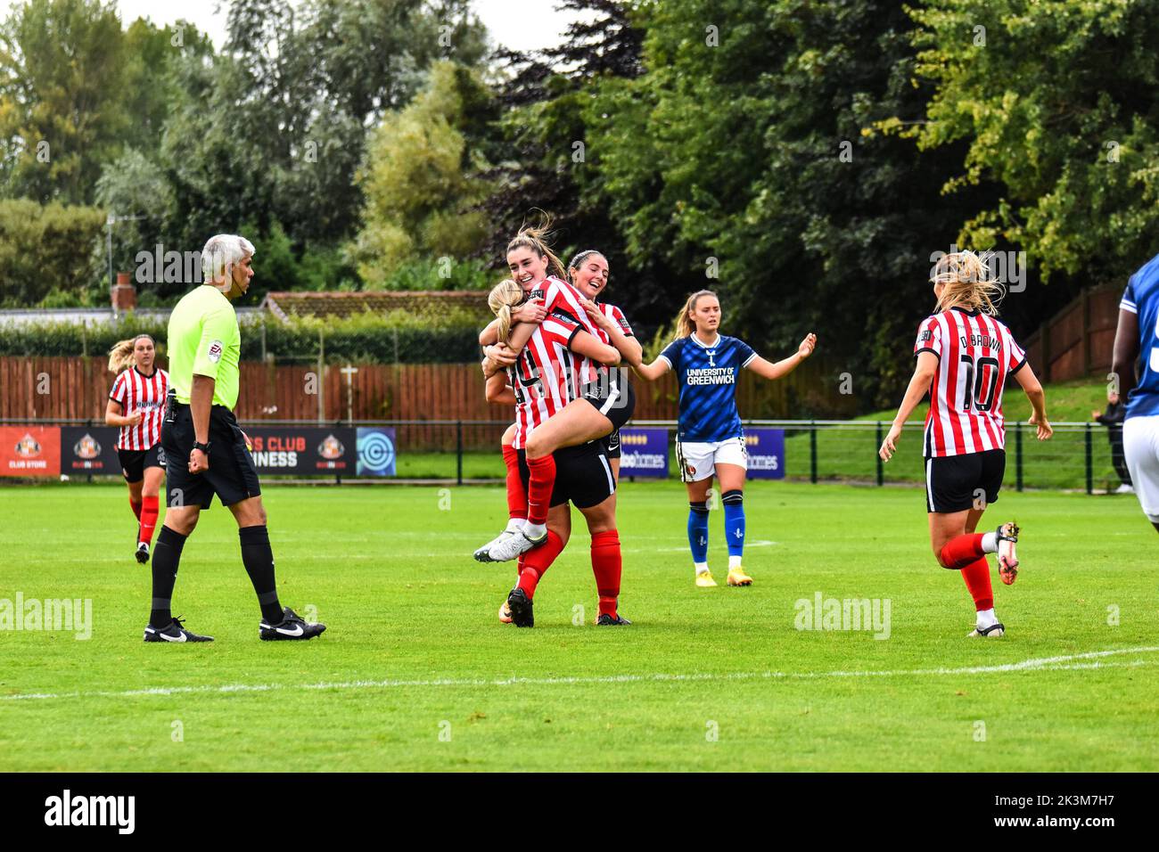 Sunderland AFC forward Emily Scarr celebrates scoring the opening goal ...