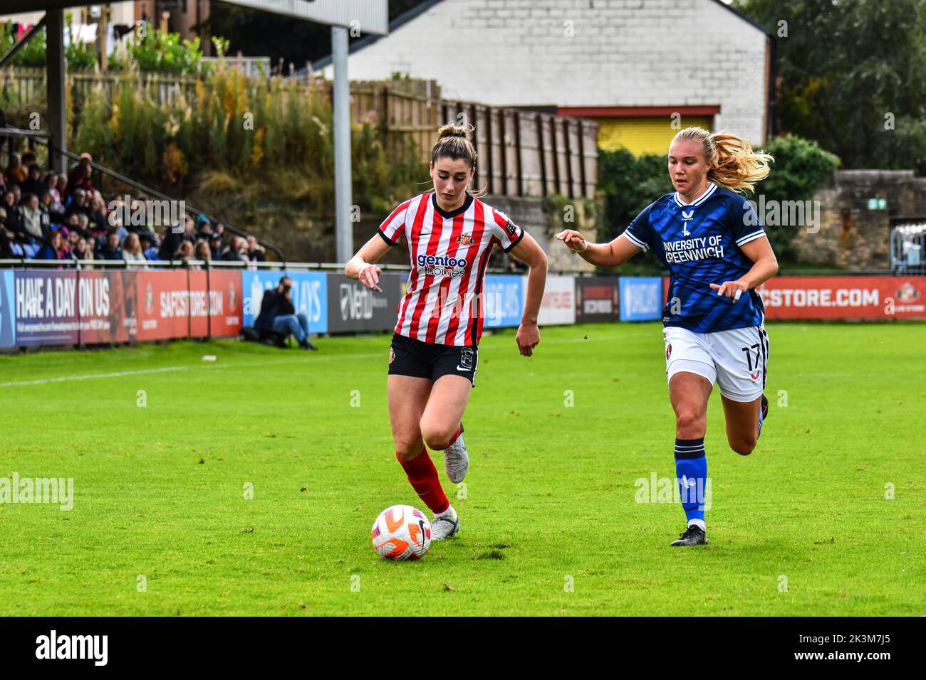 Sunderland Women forward Emily Scarr races away from Charlton Athletic ...