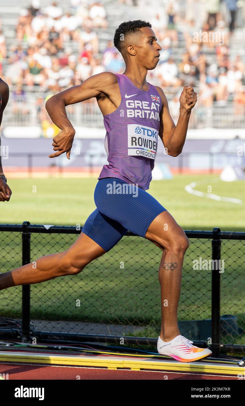 Daniel Rowden of GB&NI competing in the men’s 800m heats at the World ...