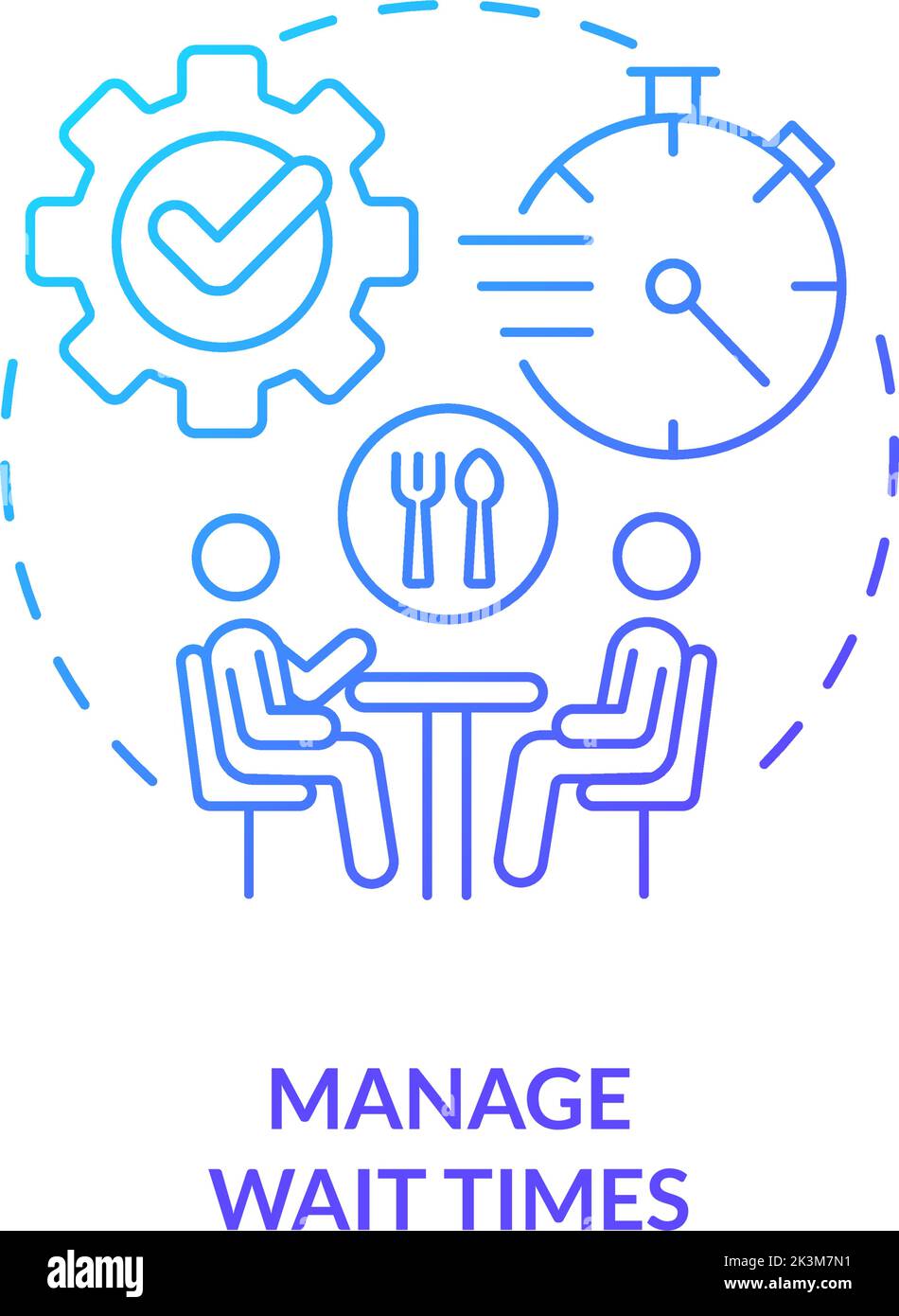 Manage wait times blue gradient concept icon Stock Vector Image & Art ...