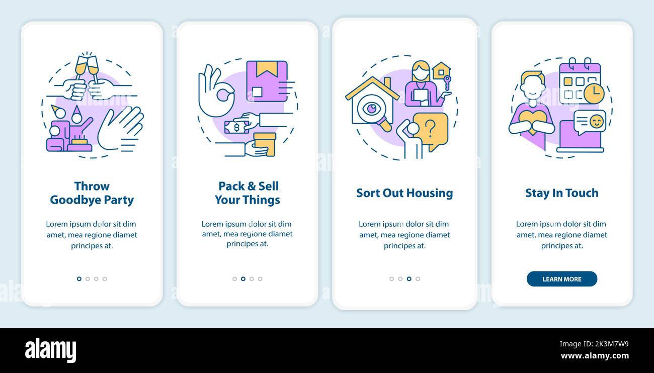 Prepare to live abroad advices onboarding mobile app screen Stock ... Prepare to live abroad advices onboarding mobile app screen Stock ...