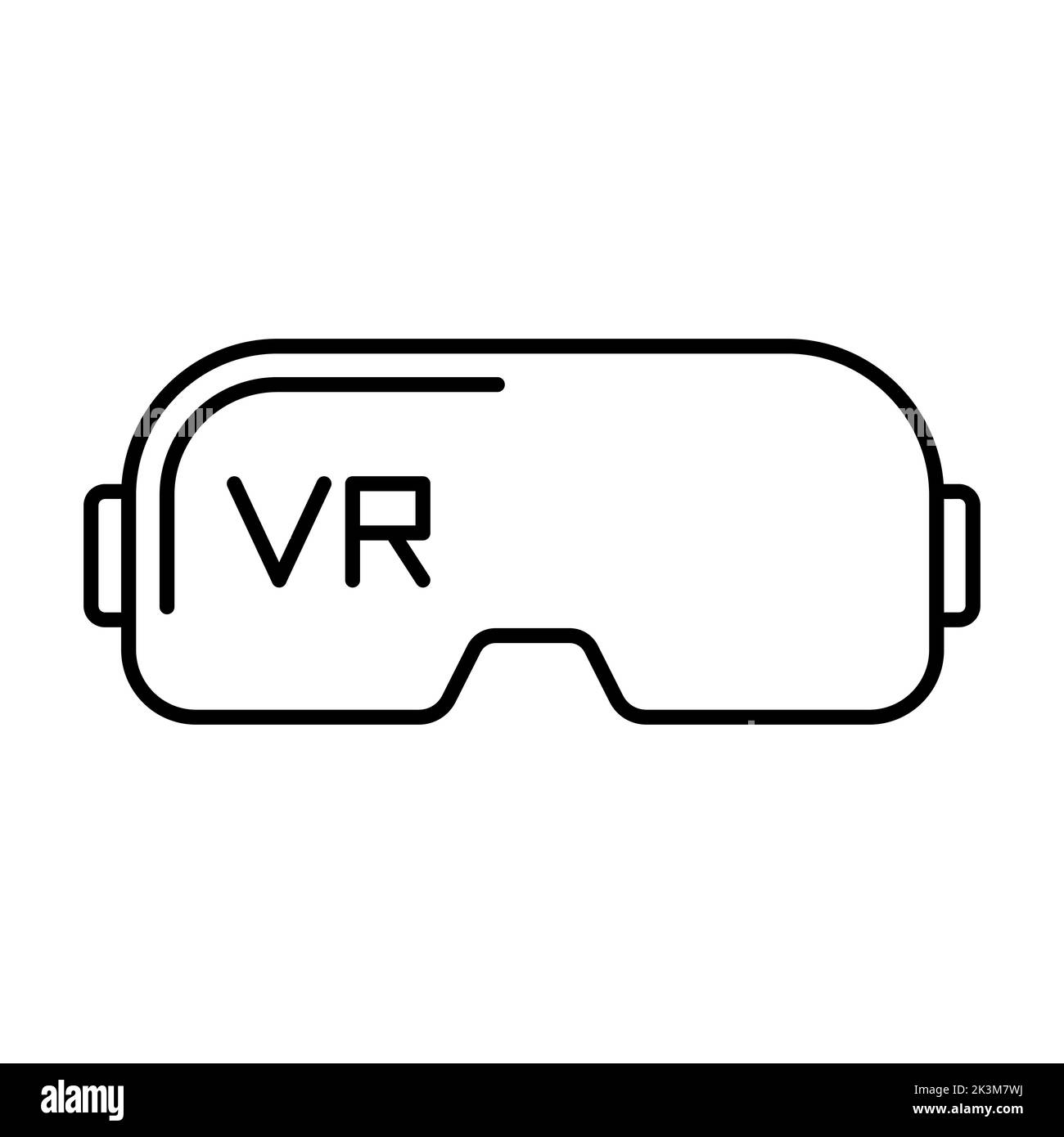 VR glasses icon. Black linear VR glasses icon. Vector illustration ...