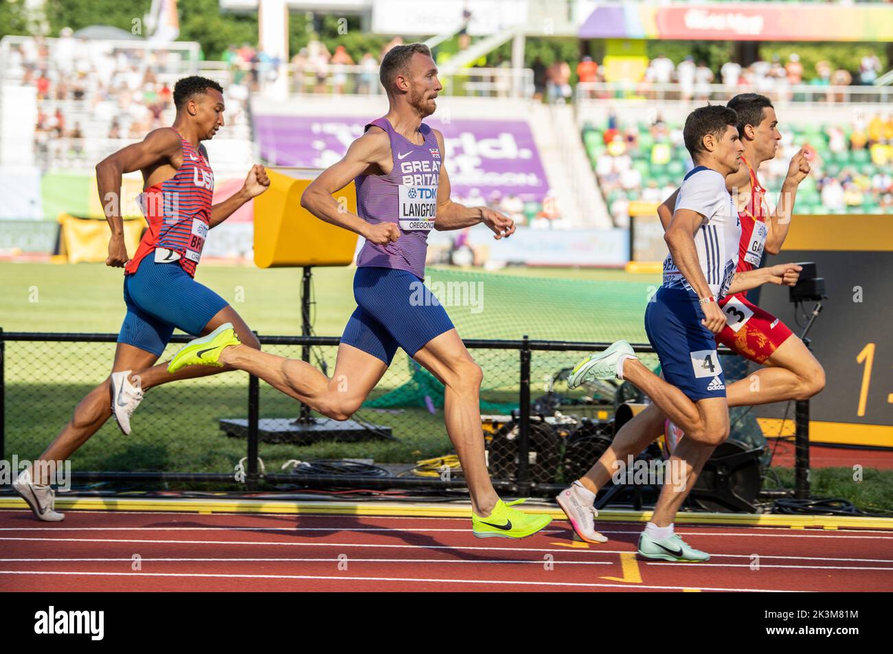Kyle Langford of GB&NI competing in the 800m heats at the World ...