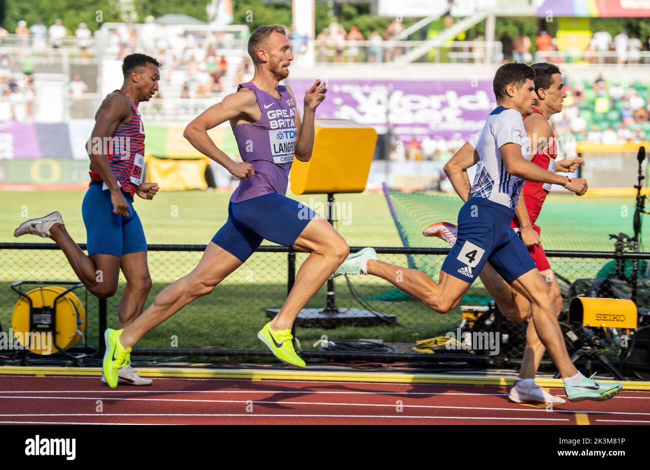 Kyle Langford of GB&NI competing in the 800m heats at the World ...