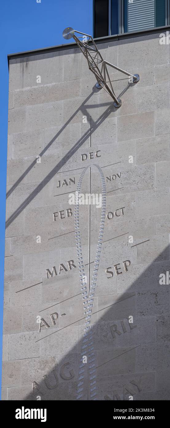 Sundial Artwork as viewed from the Monument to the Great Fire of London ...