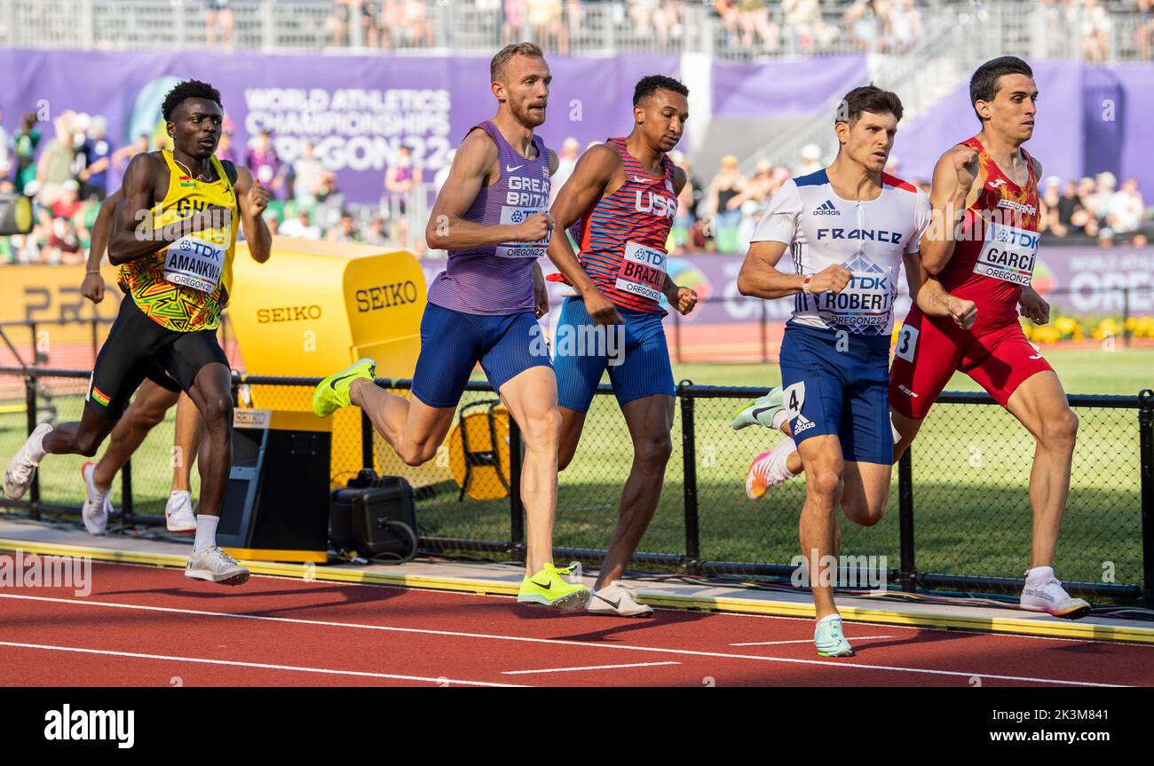 Kyle Langford and Donavan Brazier competing in the 800m heats at the ...