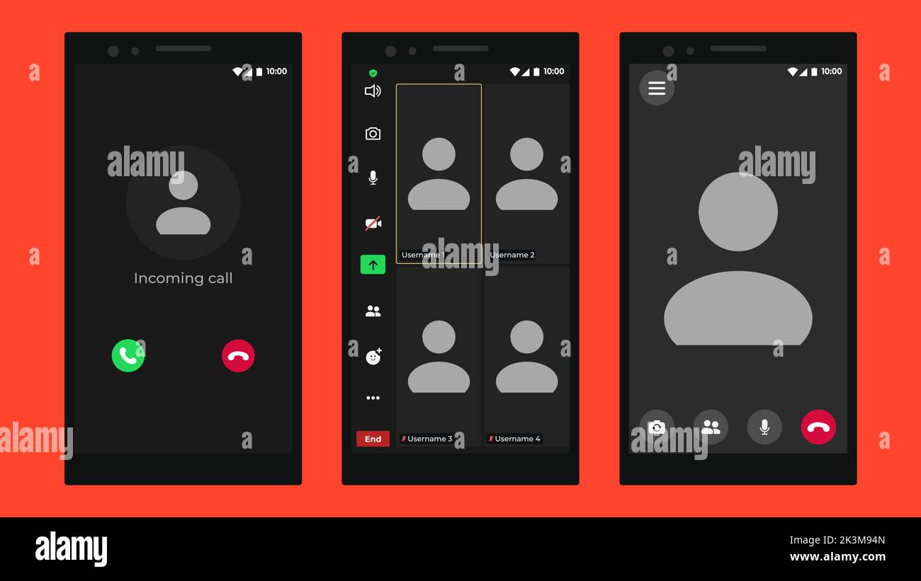 Video conferencing user interface. User web video call window. Video conference icon. Digital ...