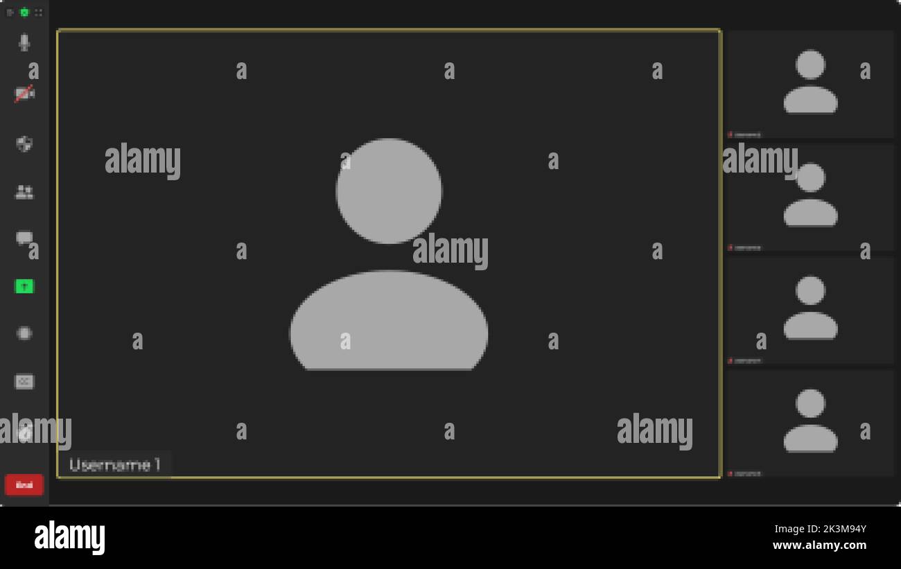 Video chat user interface. Video calls window overlay. Video conference ...